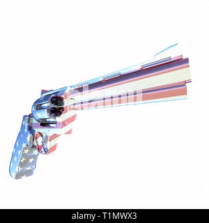 Revolver in US national colors Stock Photo - Alamy