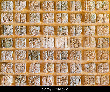 Mayan Alphabet. Hieroglyphic writing system found in Copan (Honduras ...