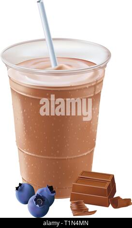 Vector illustration for natural coffee ice cream on waffle cone. Ice ...