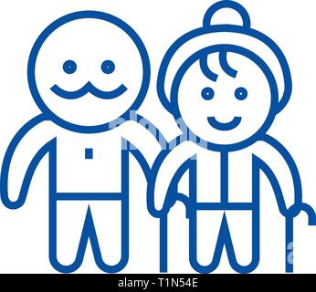 Senior couple icon. Outline senior couple vector icon for web design ...