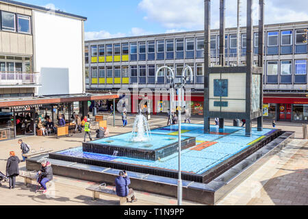 New Stevenage town centre and clock Stock Photo - Alamy
