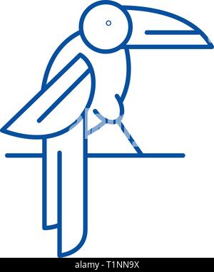 Cute Ara parrot. Outline and color drawing. Isolated funny cartoon ...