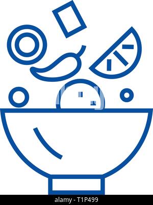 ingredients mix line icon, outline sign, linear symbol, vector, flat ...