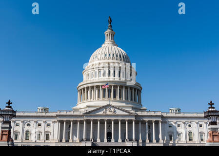 American Flag Flying at the US Capitol Building in Washington DC Stock ...