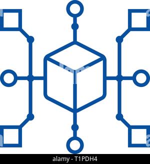 cluster analysis line icon, outline symbol, vector illustration ...