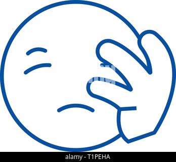 shocked line icon, outline symbol, vector illustration, concept sign ...