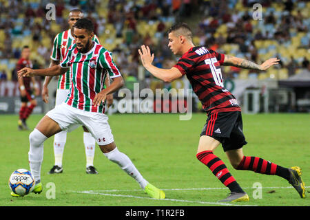 Fluminense player Everaldo , during a match against Fluminense, valid ...