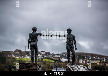 The "Hands Across the Divide" sculpture in Derry, Northern Ireland. The ...