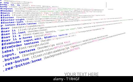 Stylesheet source code listing Stock Vector Image & Art - Alamy