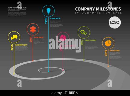 Evolution timeline template with spiral model and icons - white version ...