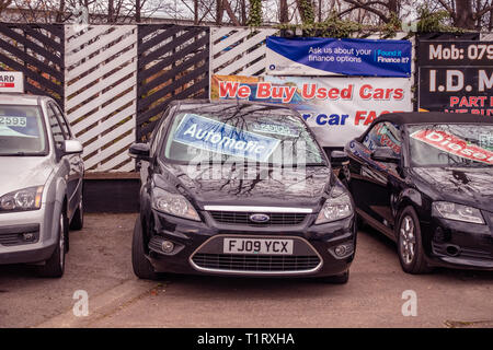 General view from the street of a Used Car Sale forecourt on a Second ...