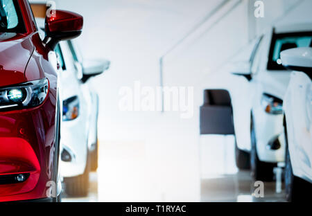 Beautiful interior view of electric car BMW iX40 on road. Woman driver ...