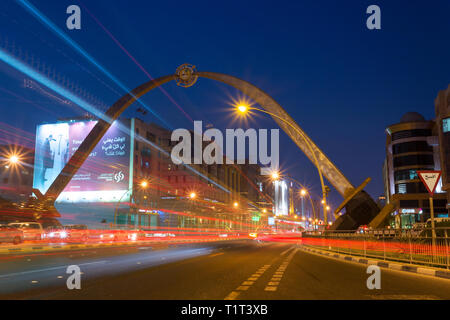 Traffic sign, pedestrian crossing, Doha, Qatar Stock Photo - Alamy