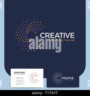 Clever and creative dots or point crypto letter c logo smart and idea ...