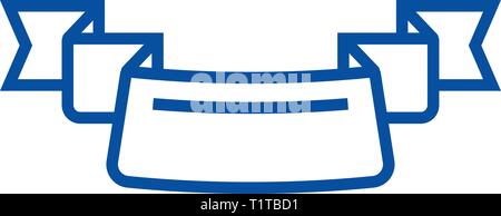 Ribbon corners up vector line icon, linear concept, outline sign ...