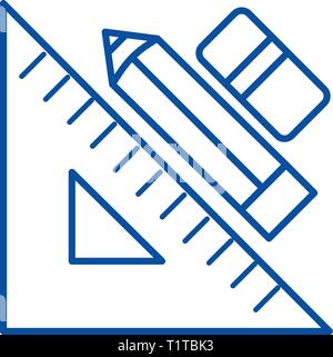 sketching tools line icon, outline symbol, vector illustration, concept ...