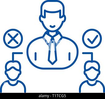 headhunter line icon, outline symbol, vector illustration, concept sign ...