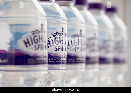 Plastic bottles of Highland Spring bottled water Stock Photo - Alamy
