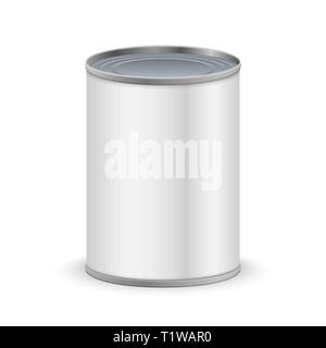 blank metal can isolated on white background. blank metal can Stock ...