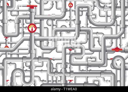 Pipes seamless pattern. Maze of pipelines. Boiler room texture ...