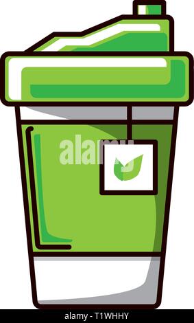 container plastic of tea herb isolated icon vector illustration design ...