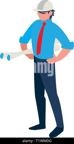 elegant engineer with planes paper vector illustration design Stock ...