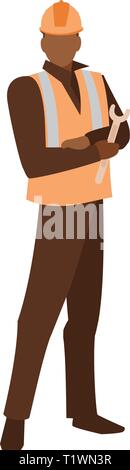 industrial worker black avatar character vector illustration design ...