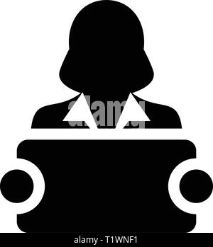 Promotion icon vector female person profile avatar symbol with ...