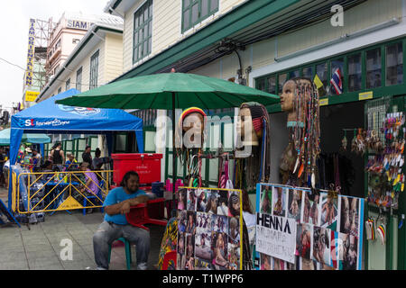 A seller at Thai new year of Songkran in Khaosan Road, Bangkok Thailand ...