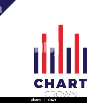 Chart Crown. Infographic rate. Chart or rate icon logotype. Growing ...