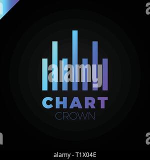 Chart Crown. Infographic rate. Chart or rate icon logotype. Growing ...