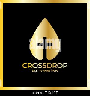 Cross Drop Logo - Christ Blood Logotype Stock Vector Image & Art - Alamy