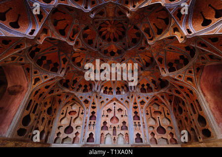 Interior of persian architecture of Ali qapu palace, Imam square ...