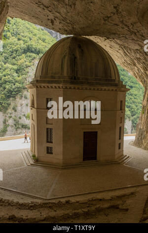 The first view of the church in the cave known as Temple of Valadier ...