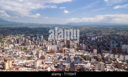 San Miguel de Tucumán/Tucumán/Argentina - 01.01.19: Aerial view of the ...
