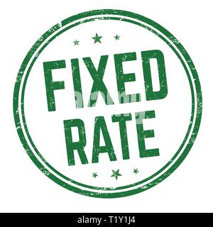 Fixed rate sign or stamp on white background, vector illustration Stock ...