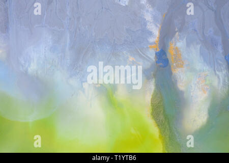 Aerial view of chemical residuals from copper mine exploitation ...