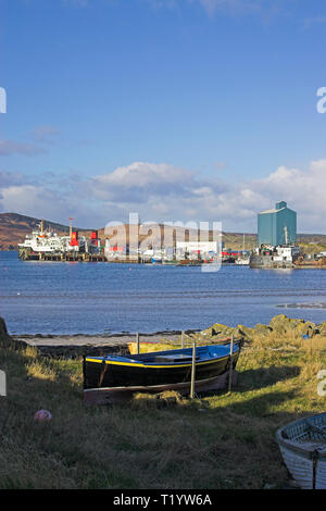 Caledonian McBrayne ferry in Port Ellen harbour, island of Islay ...