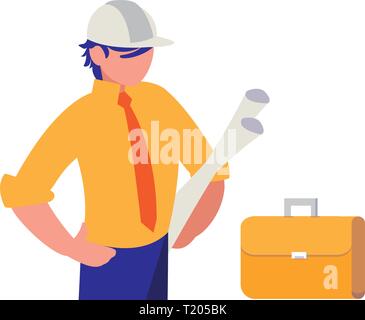 elegant engineer with planes paper vector illustration design Stock ...