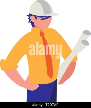 elegant engineer with planes paper vector illustration design Stock ...