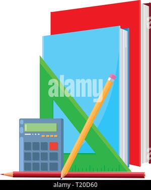 A pile of Math Textbooks. Illustration of books with mathematics ...