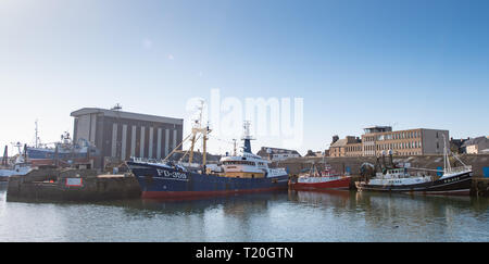 Fishing trawlers at Peterhead in Aberdeenshire, the north east port ...