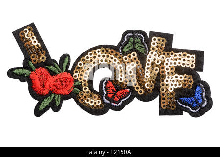 Love sequin patch Stock Photo - Alamy