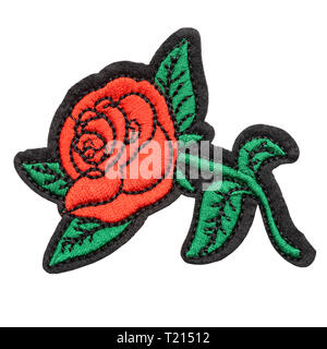 Red rose embroidered patch Stock Photo - Alamy