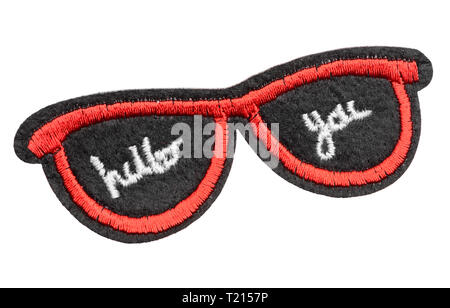 Red sunglasses embroidered patch Stock Photo - Alamy