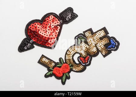 Love sequin patch Stock Photo - Alamy