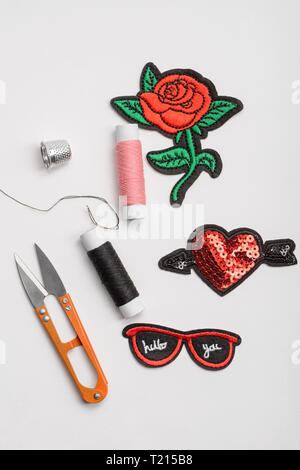 Red sunglasses embroidered patch Stock Photo - Alamy