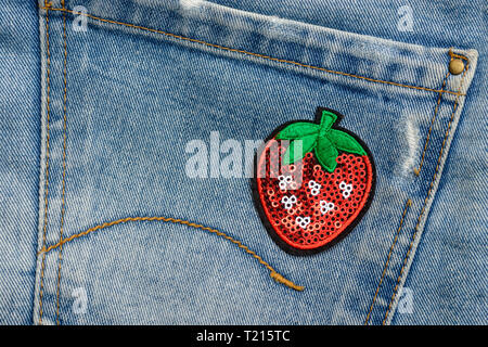 Strawberry sequin patch Stock Photo - Alamy