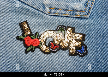 Love sequin patch Stock Photo - Alamy
