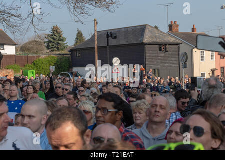 Fans at the funeral of Keith Flint in Bocking, Essex Stock Photo - Alamy